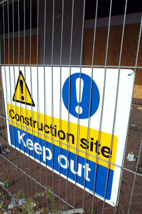 Construction Site Warning Sign Editorial Stock Photo - Stock Image ...