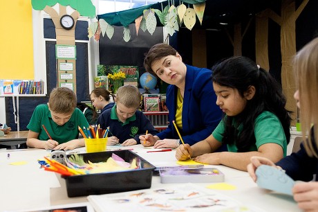 Ruth Davidson visits Leith Walk Primary School, Edinburgh, Scotland ...
