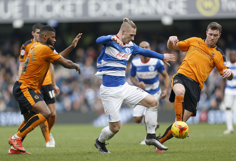Sebastian Polter Qpr Inbetween Wolverhampton Wanderers Editorial Stock ...