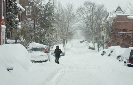 Georgetown Residents Washington Dc During Snow Editorial Stock Photo ...
