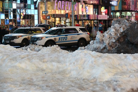 Nypd Vehicles Patrol Times Square Mounds Editorial Stock Photo - Stock ...