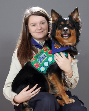 Ruby the dog who is the world's first canine Cub Scout, London, Britain ...
