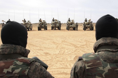 Tunisian Soldiers Stand Front Trench Dug Editorial Stock Photo - Stock ...