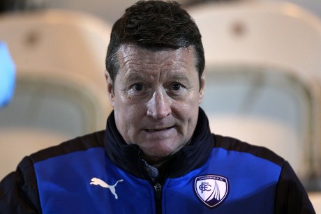 Chesterfield Manager Danny Wilson During Colchester Editorial Stock ...