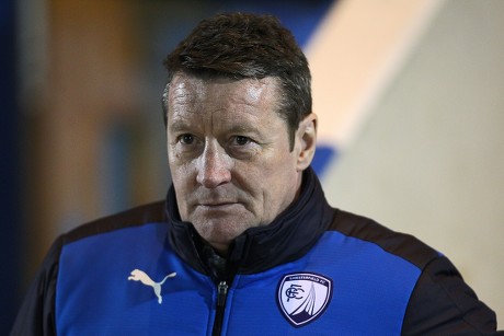 Chesterfield Manager Danny Wilson During Colchester Editorial Stock ...