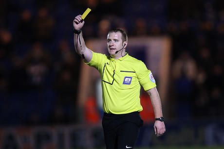 Referee Lee Swabey Shows Yellow Card Editorial Stock Photo - Stock ...