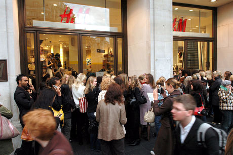 Shoppers Waiting Outside Doors Open Editorial Stock Photo - Stock Image ...