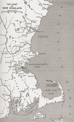 Map Showing Settlements New England Colonies Editorial Stock Photo ...