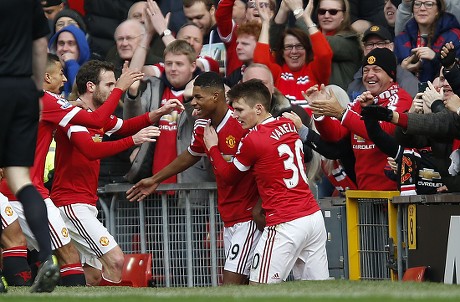 Utds Marcus Rashford Cele On 1st Editorial Stock Photo - Stock Image ...
