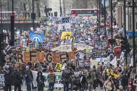 CND anti-Trident protest, London, Britain - 27 Feb 2016 Stock Pictures ...