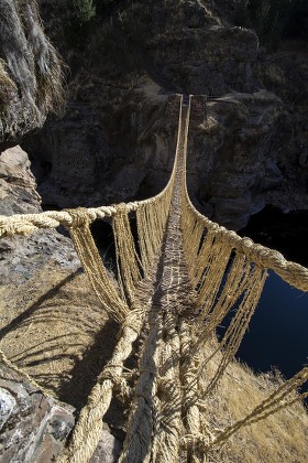 Last Intact Inca Rope Bridge Made Editorial Stock Photo - Stock Image ...