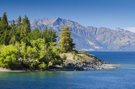 Forest On Small Island On Lake Editorial Stock Photo - Stock Image ...