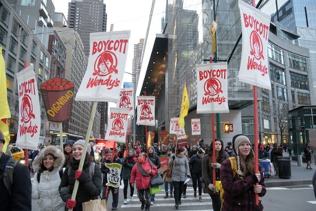 __COUNT__ Protest against Wendys food chain, New York, America - 03 Mar ...