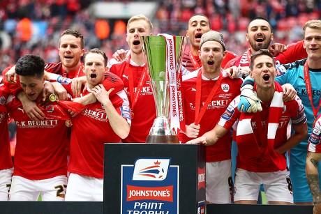 Barnsley Team Celebrate Trophy During Johnstones Editorial Stock Photo ...
