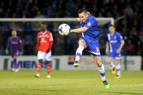 Gillinghams Andrew Crofts Takes Shot Walsall Editorial Stock Photo ...