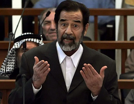 Former Iraqi President Saddam Hussein Gestures Editorial Stock Photo ...