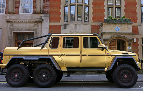 Gold Painted Mercedes G63 Amg Six Editorial Stock Photo - Stock Image ...