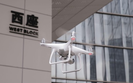Drone presentation at the DJI factory headquarters, Shenzhen, China ...