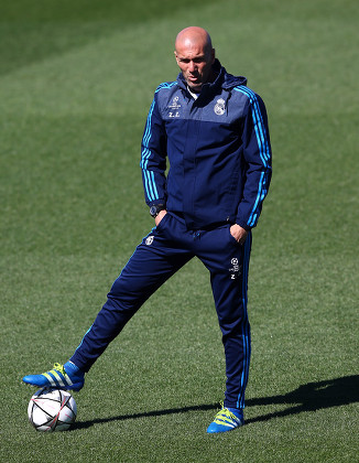 Real Madrid Manager Zinedine Zidane During Editorial Stock Photo ...