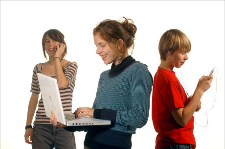 Model Released Teenagers Using Technology Editorial Stock Photo - Stock ...