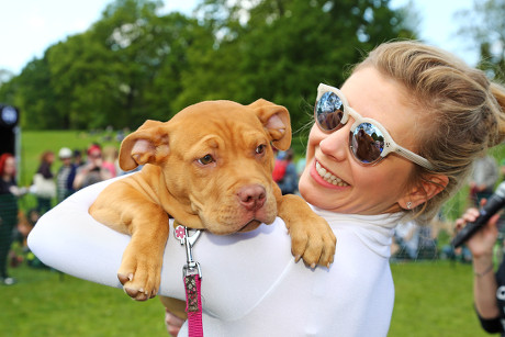 Rachel Riley judging All Dogs Matter Dog Show, Hampstead Heath, London ...