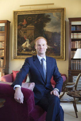 Oliver Henry Rufus Wallop, Viscount Lymington at his home, Farliegh ...