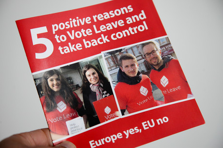 Vote Leave EU campaign leaflet, London, Britain - 22 May 2016 Stock ...