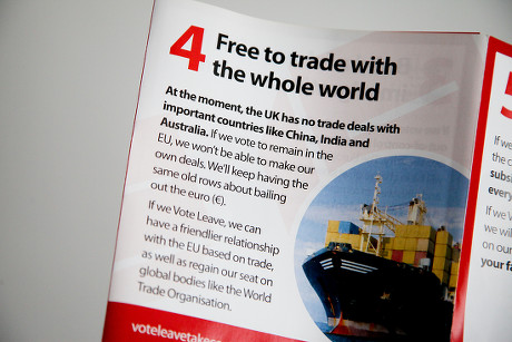 Campaign Leaflet By Vote Leave Eu Editorial Stock Photo - Stock Image ...