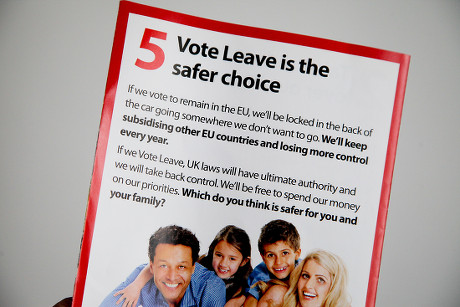 Campaign Leaflet By Vote Leave Eu Editorial Stock Photo - Stock Image ...