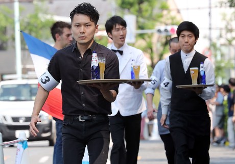 Waiters Carry Glasses Beer On Trays Editorial Stock Photo - Stock Image ...
