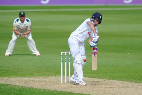Nottinghamshires Brett Hutton During Specsavers County Editorial Stock ...