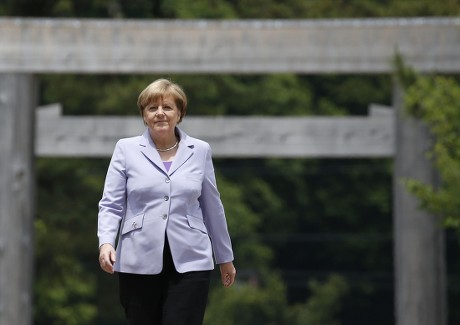 German Chancellor Angela Merkel Walks On Editorial Stock Photo - Stock ...