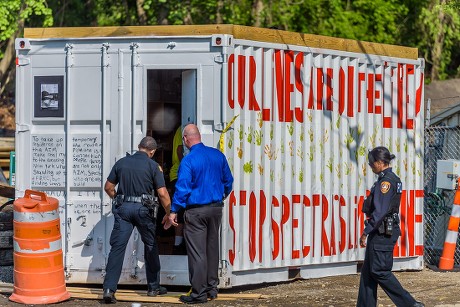 Police Officers Inspect Shipping Container Used Editorial Stock Photo ...