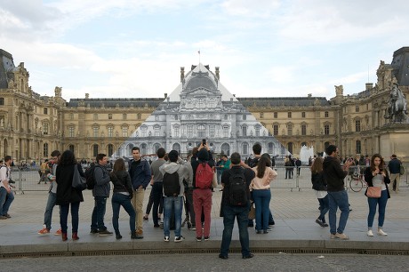 Louvre Museum Covered By Jr Installation Editorial Stock Photo - Stock ...