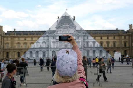 Louvre Museum Covered By Jr Installation Editorial Stock Photo - Stock ...