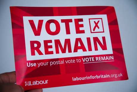Vote Remain Campaign Leaflet By Labour Editorial Stock Photo - Stock ...