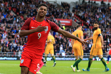 Marcus Rashford England Celebrates After Scoring Editorial Stock Photo ...