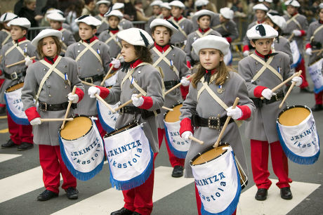 Young Basque Children Wearing Colourful Traditional Editorial Stock ...