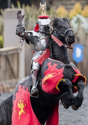 Victorious Knight Celebrates His Horse Prances Editorial Stock Photo ...