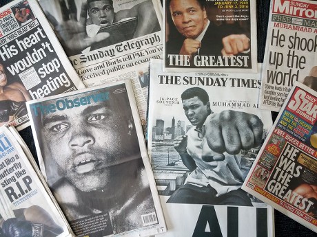 Sunday Newspapers Reaction Death Muhammad Ali Editorial Stock Photo ...