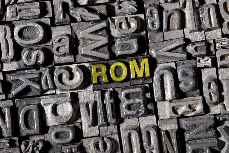Word Rom Rome Made Old Lead Editorial Stock Photo - Stock Image ...