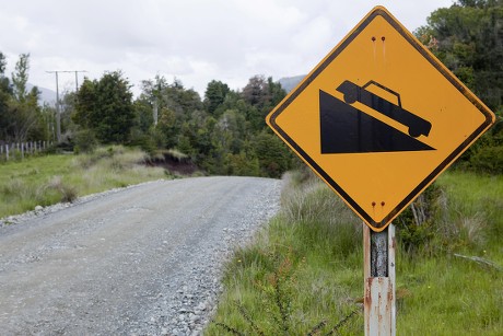 Chilean Street Sign Caution Slope Carretera Editorial Stock Photo ...