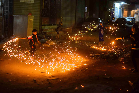 __COUNT__ Children play with firecrackers ahead of Ramadan, Cairo ...