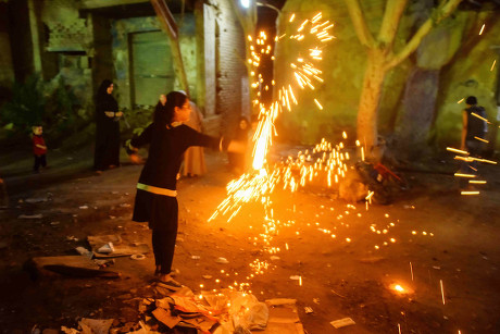 Egyptian Children Play Fire Crackers Celebrating Editorial Stock Photo ...