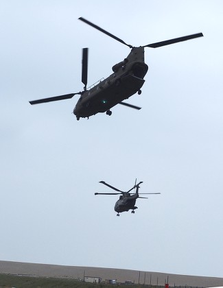 Raf Chinook Royal Navy Merlin Editorial Stock Photo - Stock Image ...