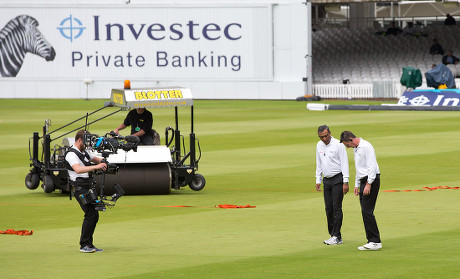Umpires Inspect Outfield During Their 230 Editorial Stock Photo - Stock ...