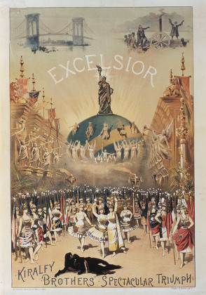 Kiralfy Brothers Spectacular Triumph Excelsior Poster Editorial Stock ...