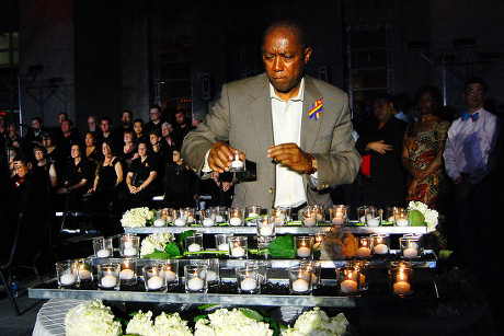 Houston Mayor Sylvester Turner Places Candle Editorial Stock Photo ...