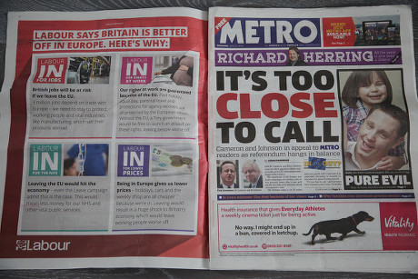 Inside Cover Page Advertisement Metro Editorial Stock Photo - Stock ...