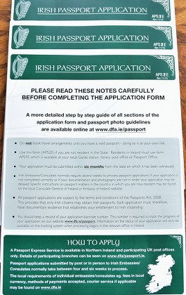 __COUNT__ Irish Passport application form - 24 Jun 2016 Stock Pictures ...